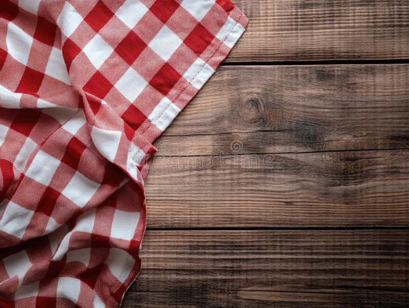 Checkered Cloth Laying Wooden Table Stock Photos - Free & Royalty-Free ...