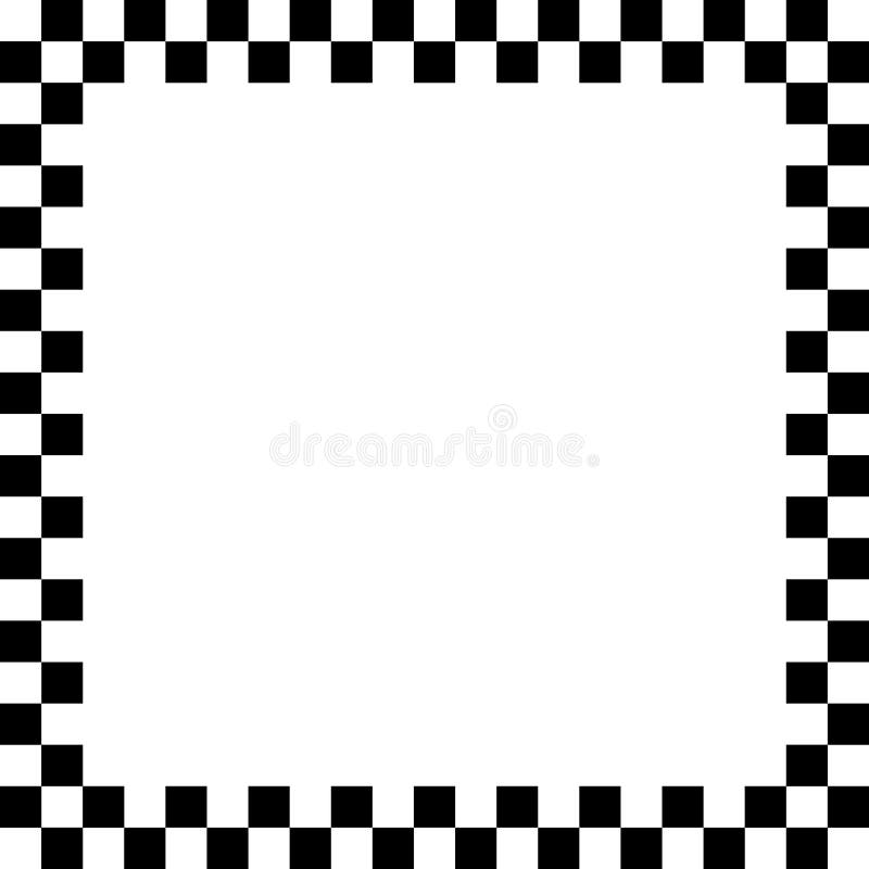 Checkered Corner Frame. Monochrome Border Pattern. Minimal Square ...