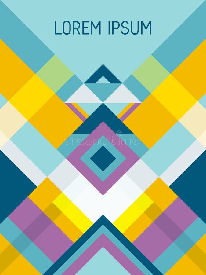 Cover Page Layout Vector Template Geometric Design with Triangles and ...