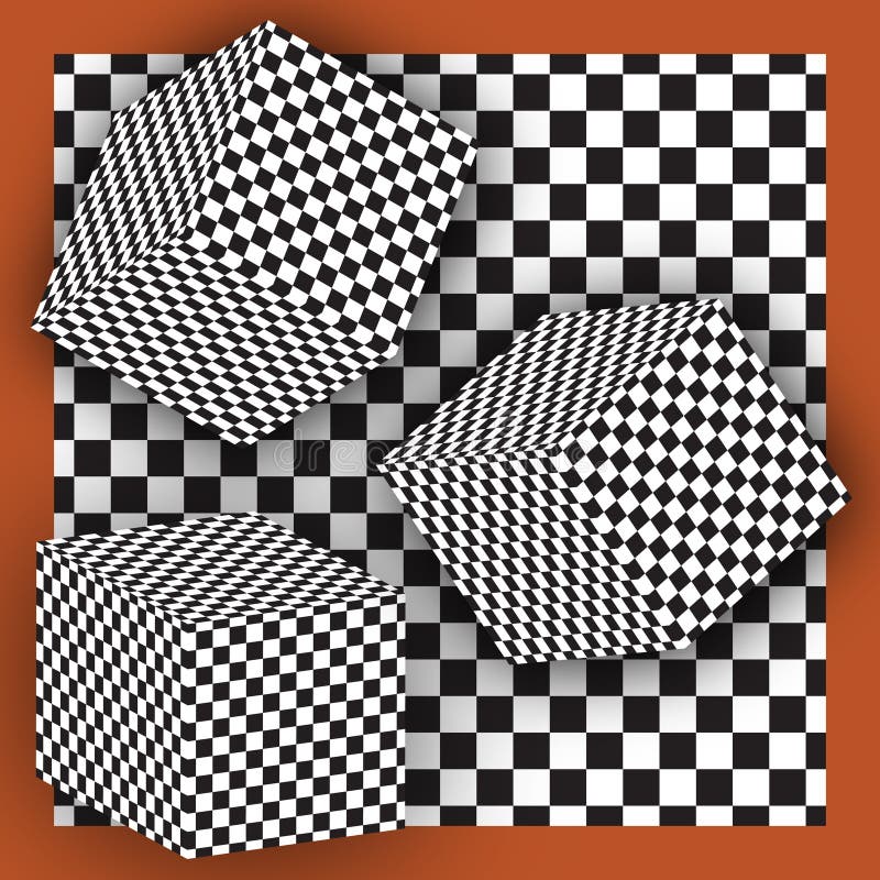 Checkered Cubes stock illustration. Illustration of geometric - 69982227
