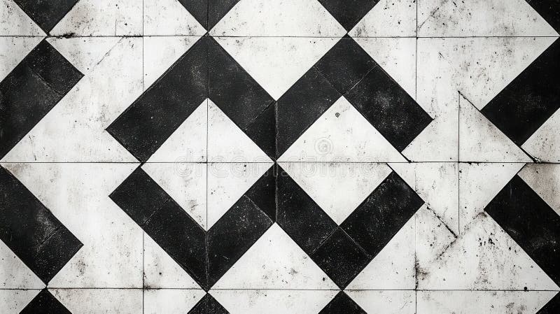 Checkered Diamond Pattern in Black and White Design Stock Illustration ...