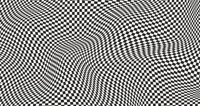 Checkered Distortion Abstract Banner. Checkered Background with ...