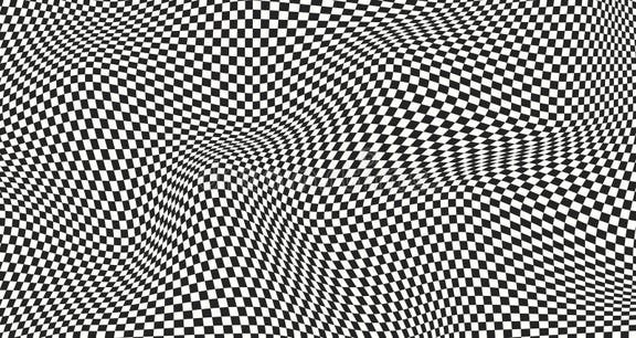 Checkered Distortion Abstract Banner. Checkered Background with ...