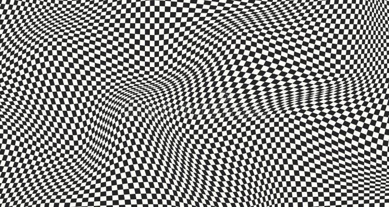 Checkered Distortion Abstract Banner. Checkered Background with ...