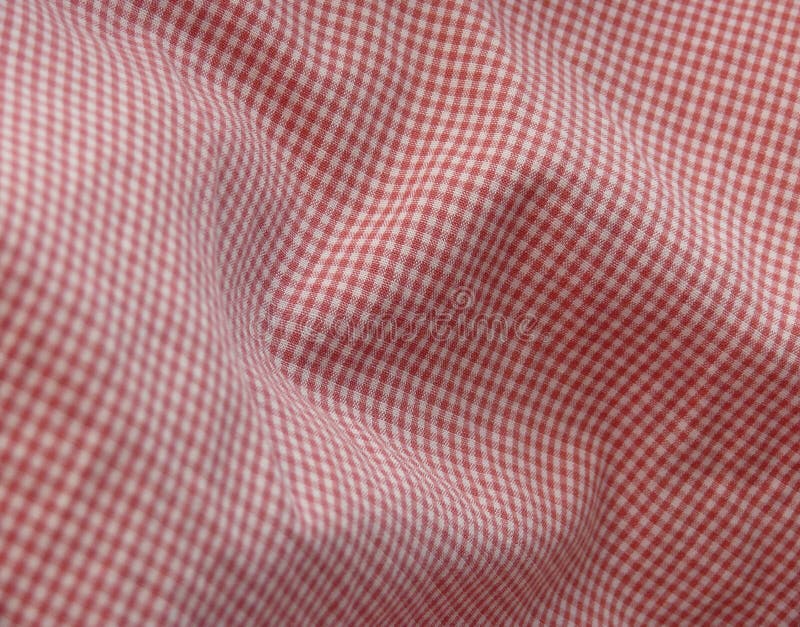 Checkered Fabric Close Up. Red. Stock Image - Image of checker, cotton ...