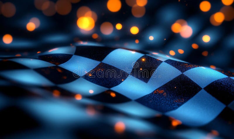 Checkered Fabric with Glowing Sparkles Creating an Atmospheric Backdrop ...
