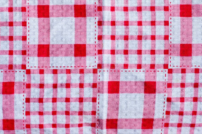 Checkered Fabric, Red Checkered Tablecloth Background with Copy Space ...