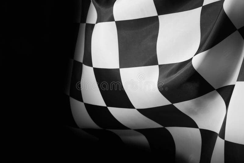 Checkered Finish Flag on White Background. Auto Racing Symbol Stock ...