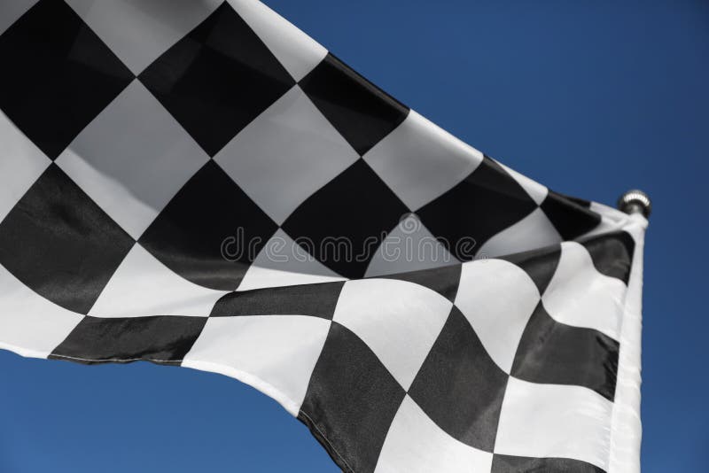 Checkered Finish Flag on White Background. Auto Racing Symbol Stock ...