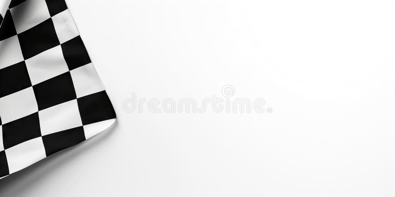 Checkered Finish Flag on White Background, Top View. Space for Text ...
