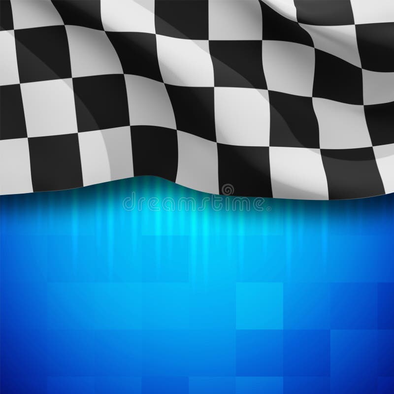 Checkered Flag on Blue Background. Rally Flag Stock Illustration ...