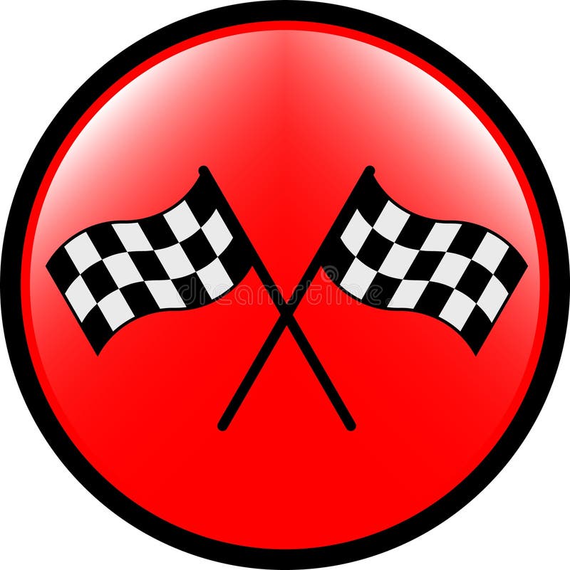 Checkered flag button stock vector. Illustration of circuit - 13978063