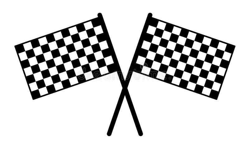 Checkered Flag for Car Racing, Two Crossed Sport Racing Flags, Race ...