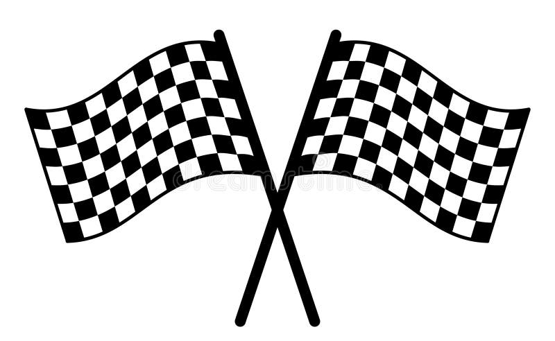 Checkered Flag for Car Racing, Two Crossed Sport Racing Flags - Vector ...