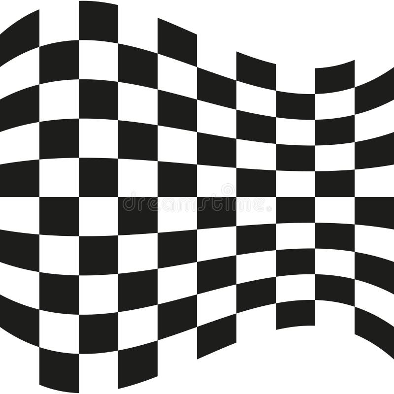 Checkered Flag Design. Wavy Black Pattern. Finish Line Symbol. Racing ...