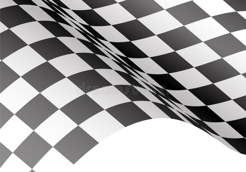 Checkered Flag Flying on White Background Vector Stock Vector ...