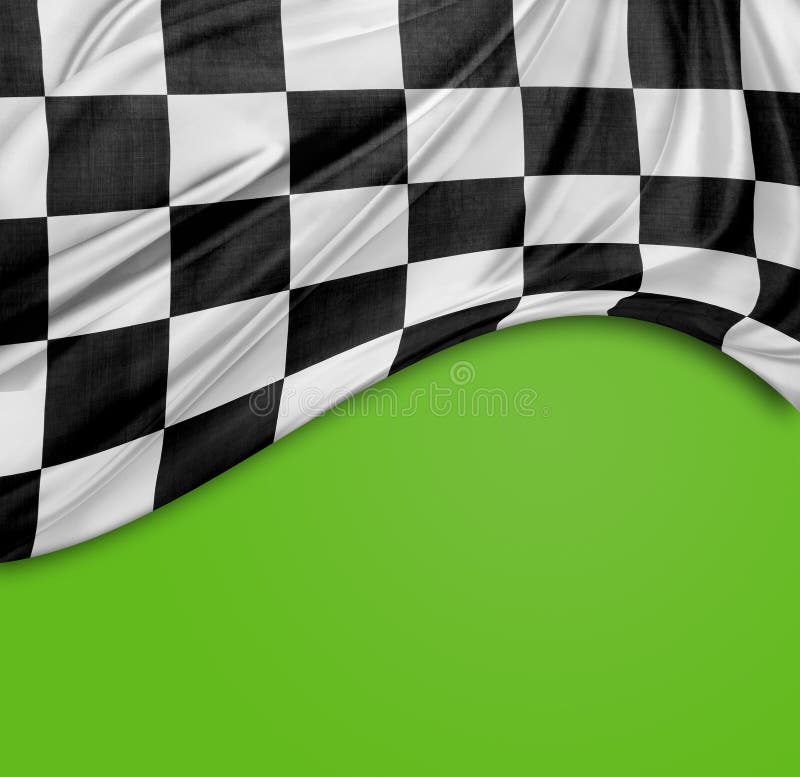 Checkered flag on green stock photo. Image of symbolic - 120999608
