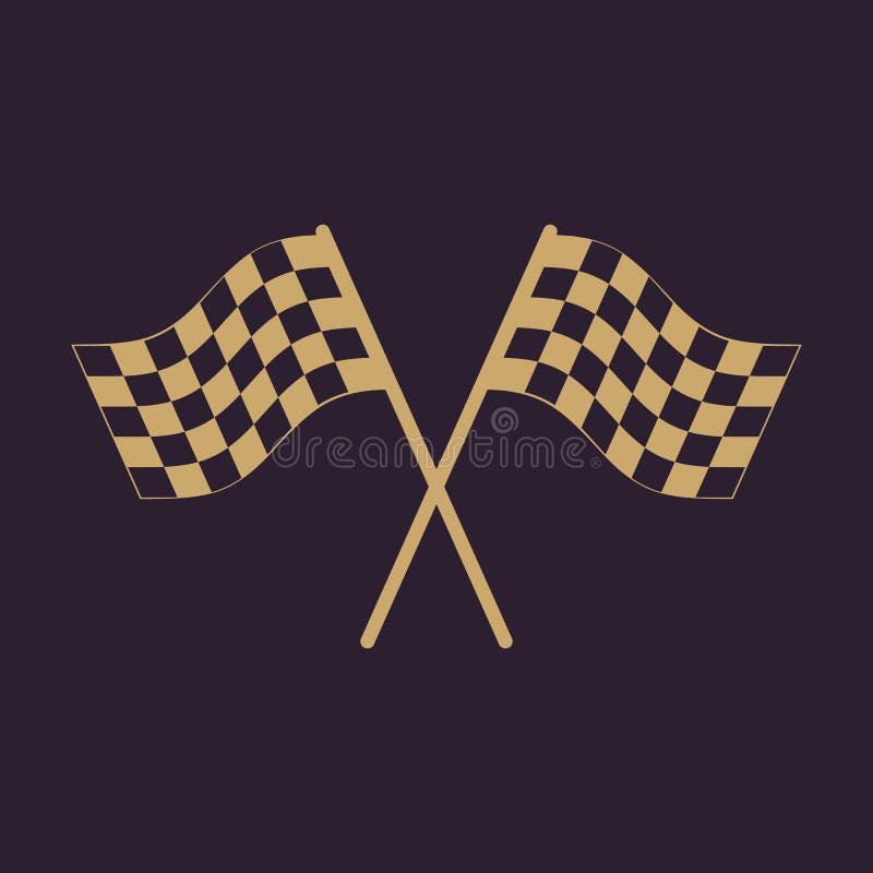 The Checkered Flag Icon. Finish Symbol Stock Vector - Illustration of ...