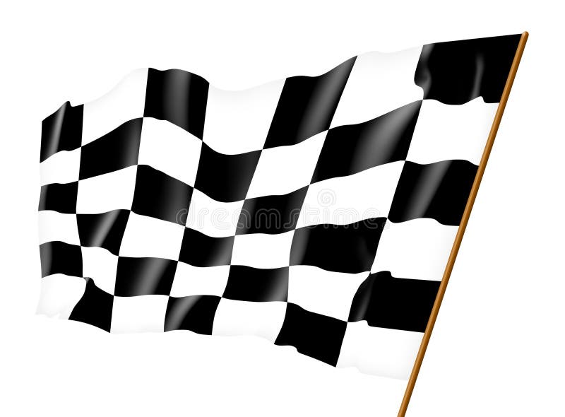 Checkered flag drawing stock illustration. Illustration of drawn - 30290442