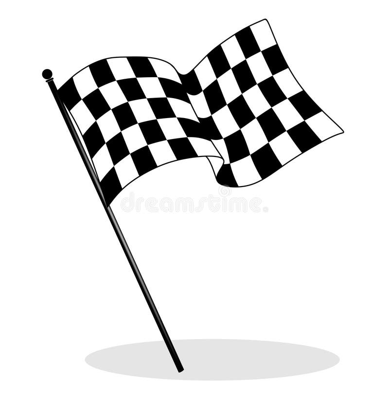 Single Checkered Flag (Waving Above) Stock Vector - Illustration of ...