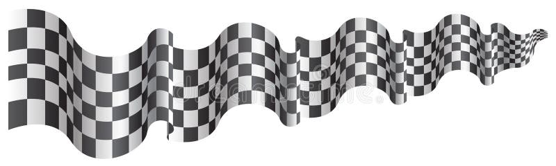 Checkered Flag Long Size Flying on White Background Vector. Stock ...