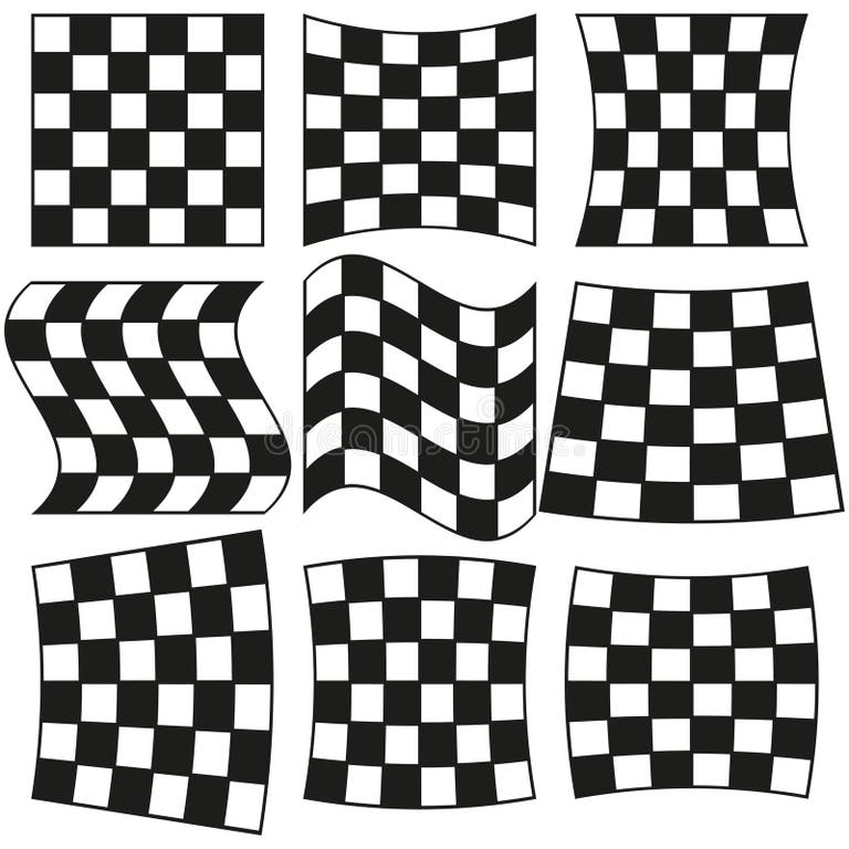 Checkered Flag Pattern. Wavy Geometric Design. Black White Abstract ...