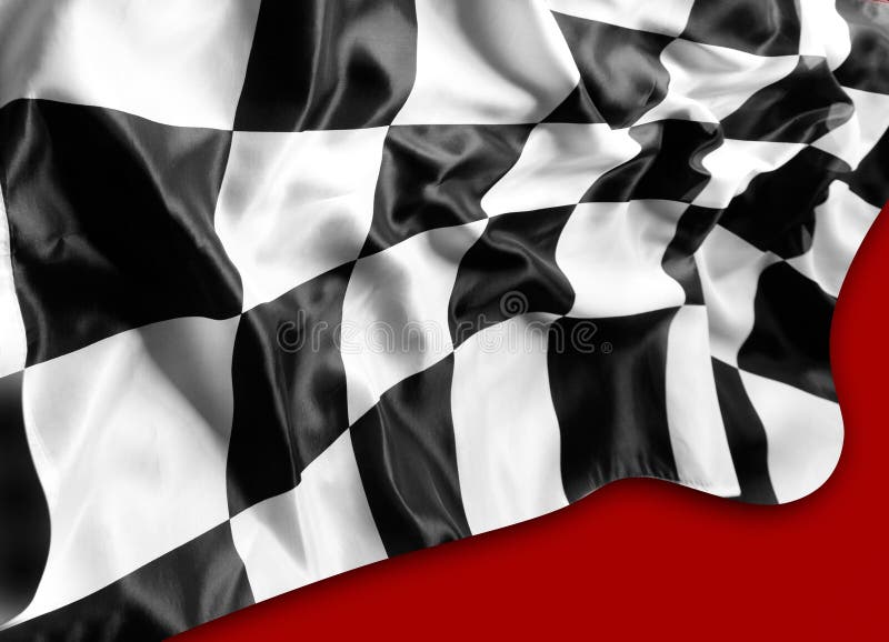 Checkered flag on red stock photo. Image of pattern - 155166628