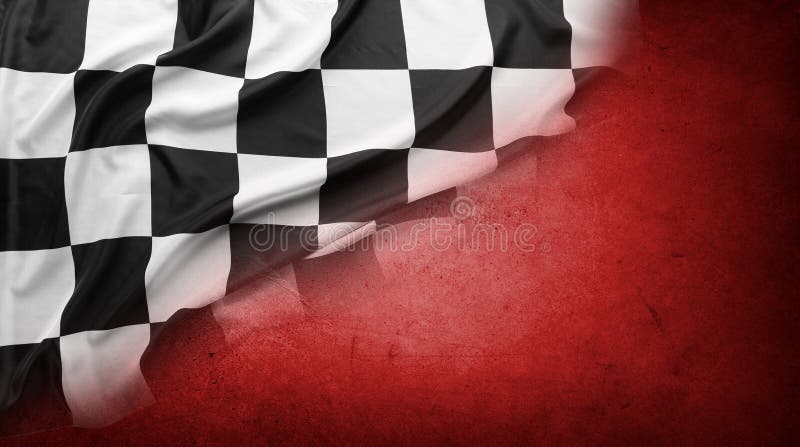 Checkered flag on red stock photo. Image of finishing - 325719262