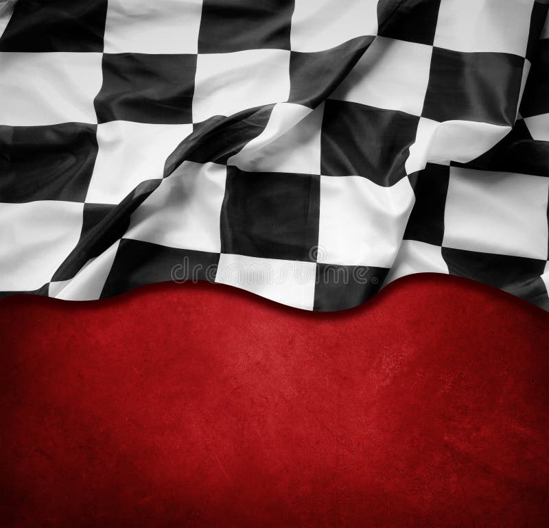 Checkered flag on red stock image. Image of advertising - 354822311