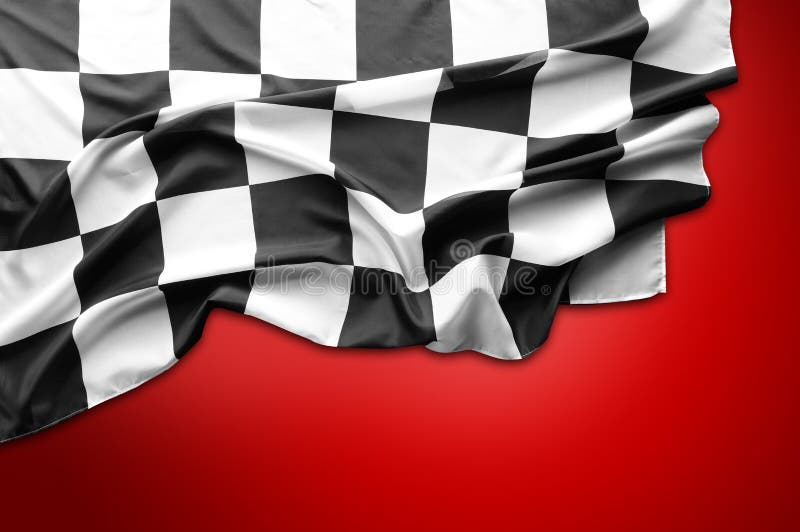 Checkered flag on red stock image. Image of checkered - 237461739