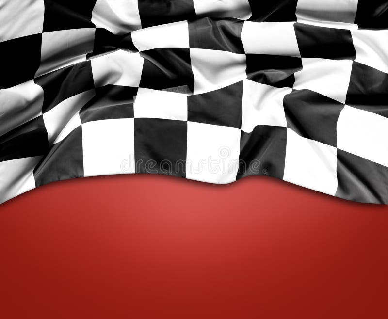 Checkered flag on red stock photo. Image of race, photograph - 217318524