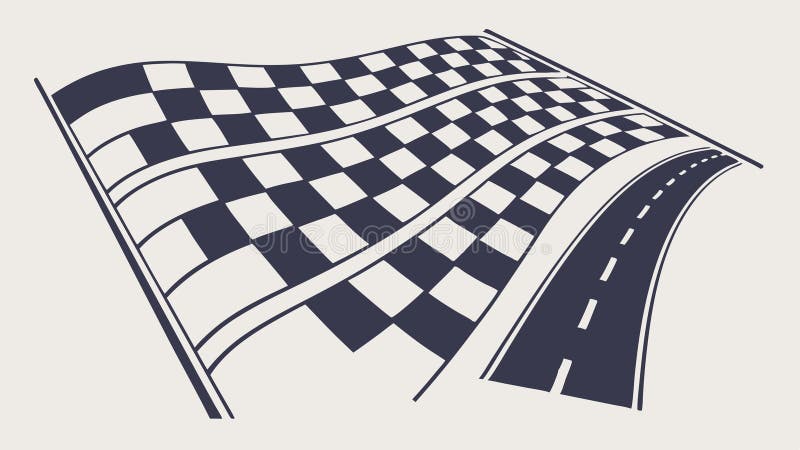 Checkered Flag Road Illustration Speed and Finish Line Concept, Vector ...
