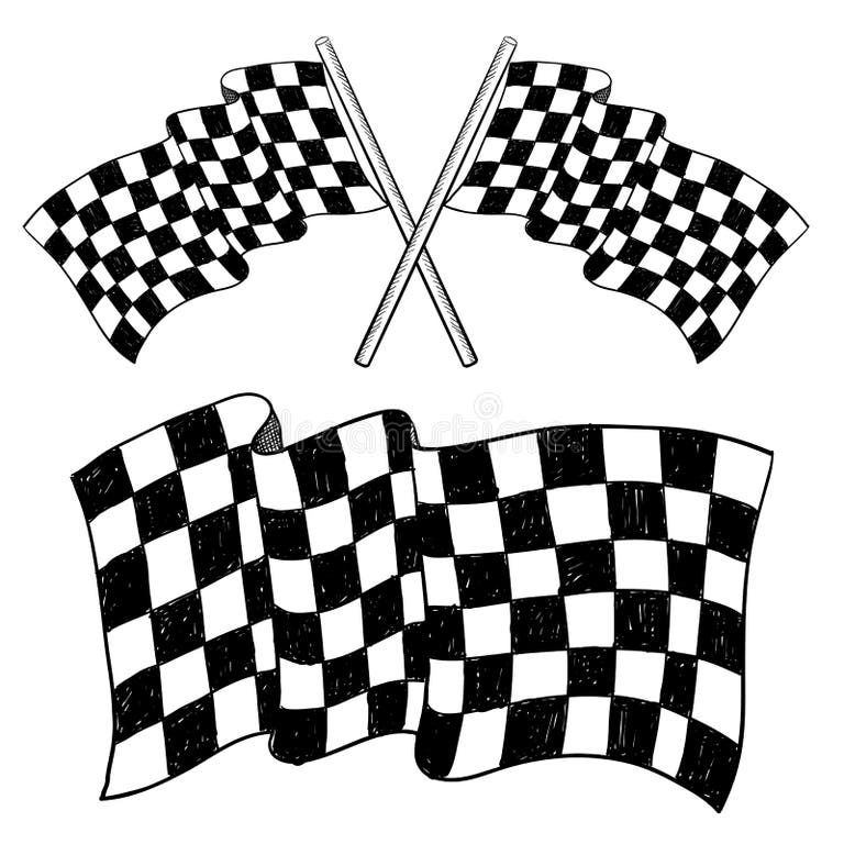Checkered Flag Sketch Stock Illustrations – 383 Checkered Flag Sketch ...