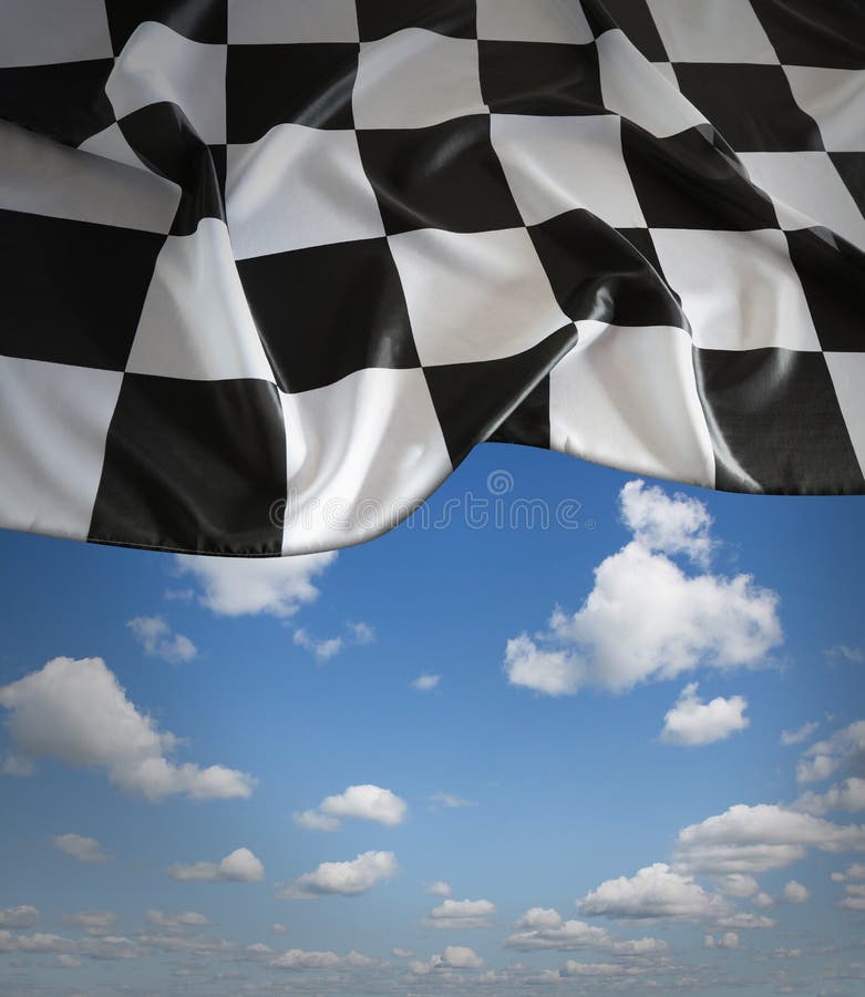 Checkered flag and sky stock photo. Image of concept - 196158584