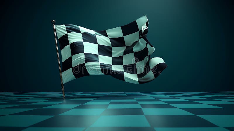Checkered Flag Waves, Dark Studio Stock Illustration - Illustration of race, dark: 366020589