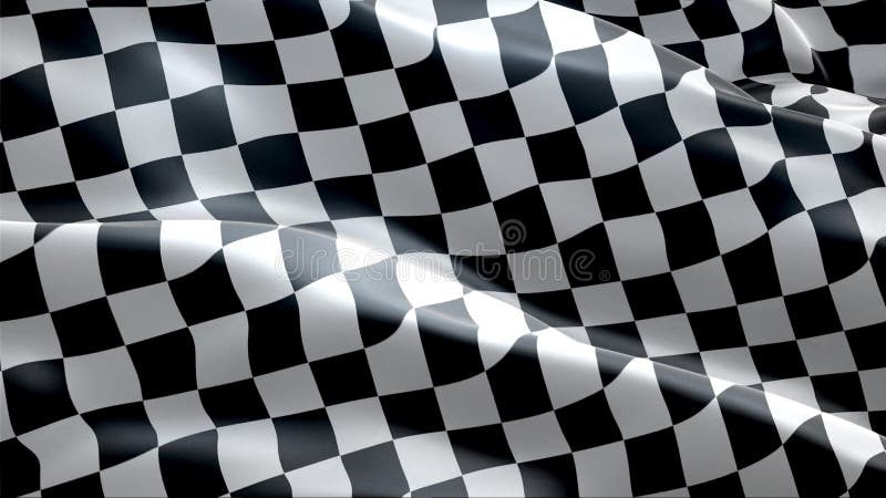 Checkered Flag Waving in the Wind. 4K High Resolution Full HD. Looping ...