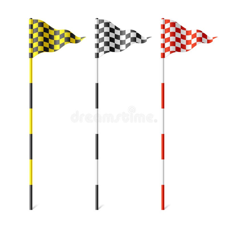Waving Triangular Checkered Flag Stock Vector - Illustration of angled ...