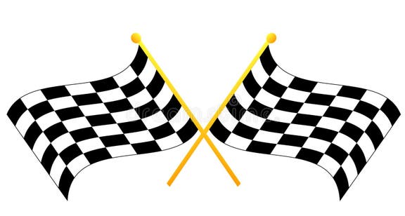 Two Checkered Flags Crossed Stock Illustrations – 607 Two Checkered ...