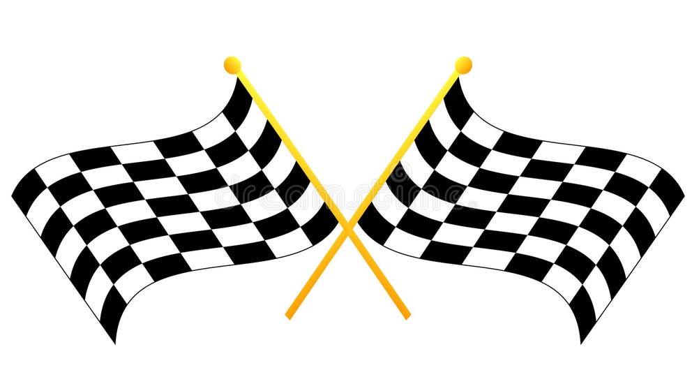 Checkered Flags Two Crossed Flags Stock Illustrations – 607 Checkered ...