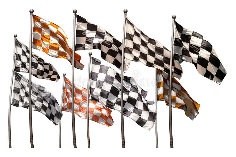 Checkered Flags. Generated by AI Stock Illustration - Illustration of ...