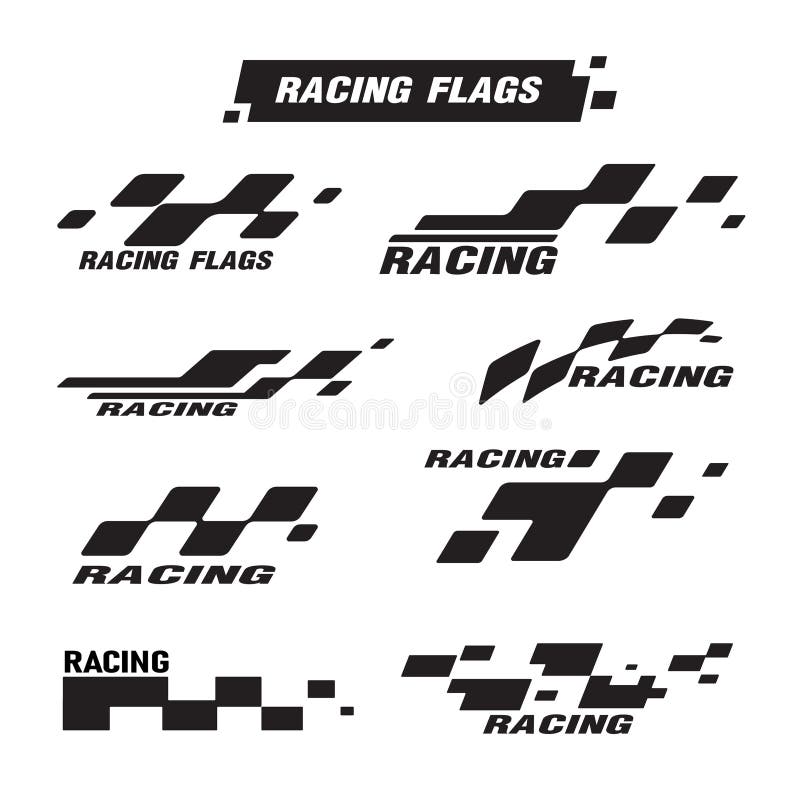 Race Car with Checkered Flags Stock Vector - Illustration of flag ...