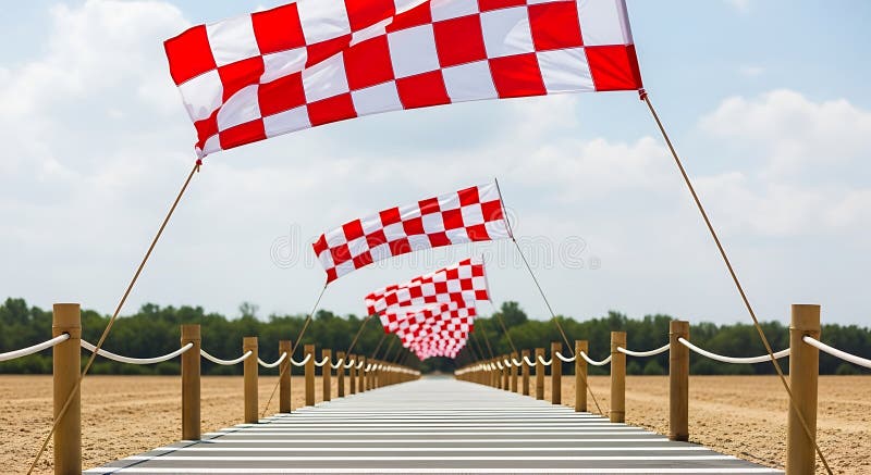 Checkered Flags Leading the Way Stock Illustration - Illustration of ...