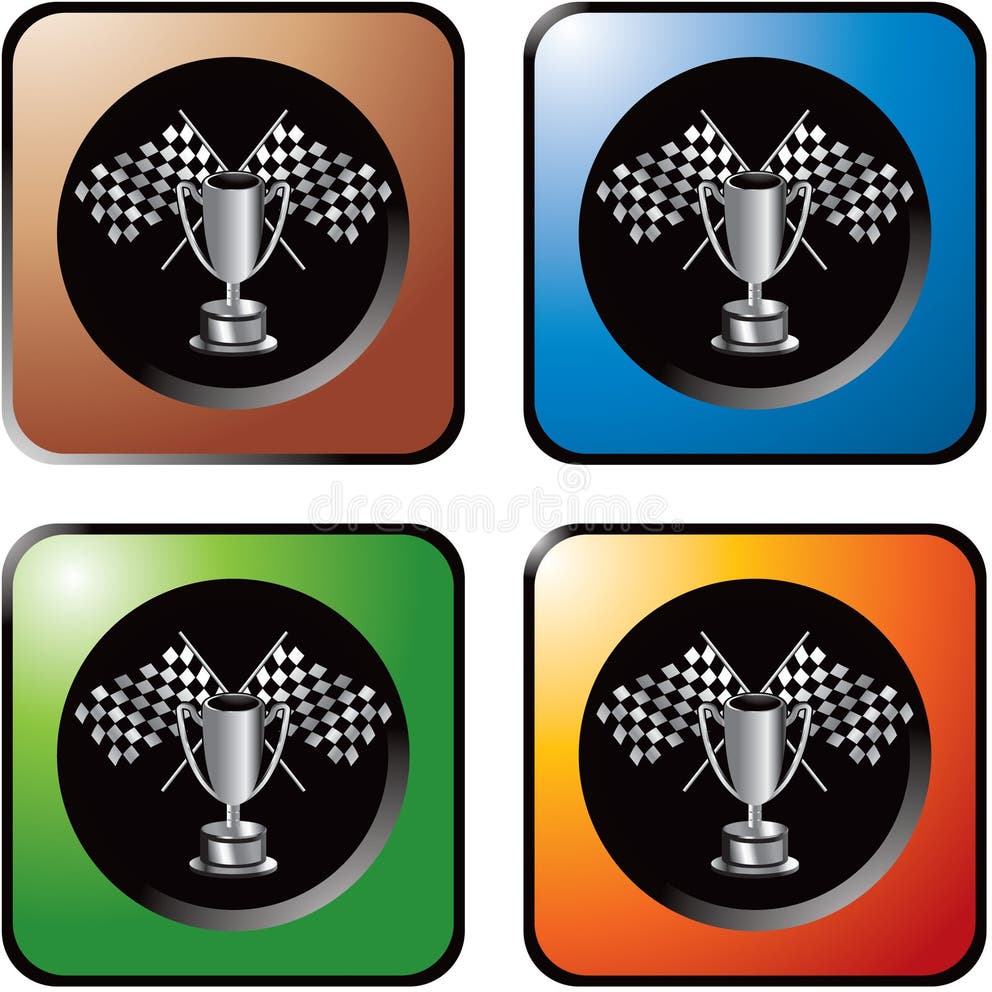 Checkered Flags Victory Trophy Stock Illustrations – 198 Checkered ...