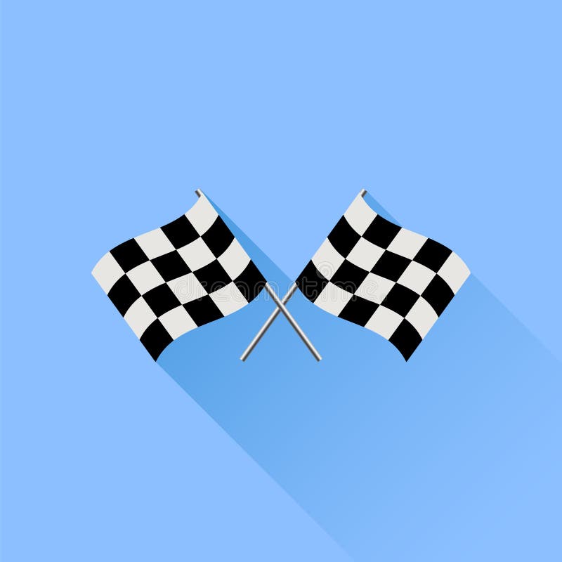 Two Crossed Checkered Flags Stock Illustration - Illustration of square ...
