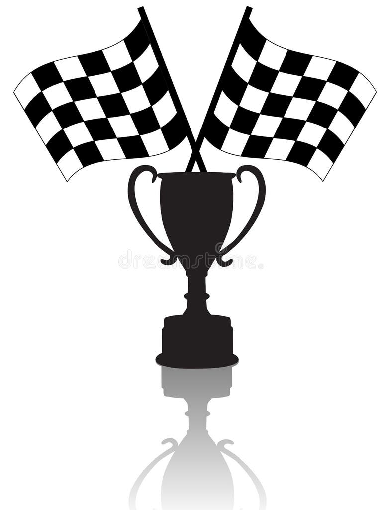 Checkered Flags Victory Trophy Stock Illustrations – 257 Checkered ...