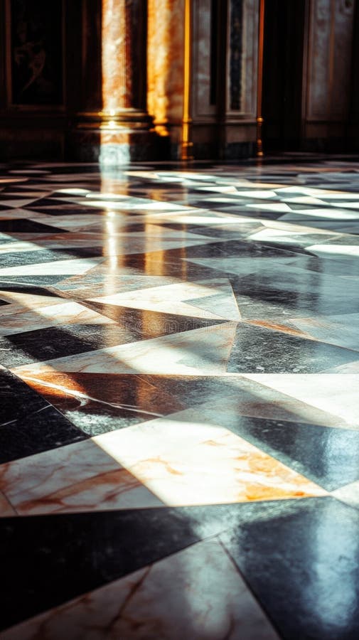 Checkered Floor in a Building with High Contrast between Black and ...
