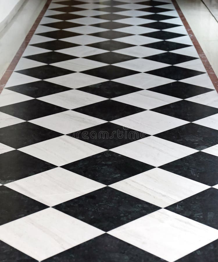 Checkered Abstract Wallpaper, Black and White Flooring Illusion Pattern ...