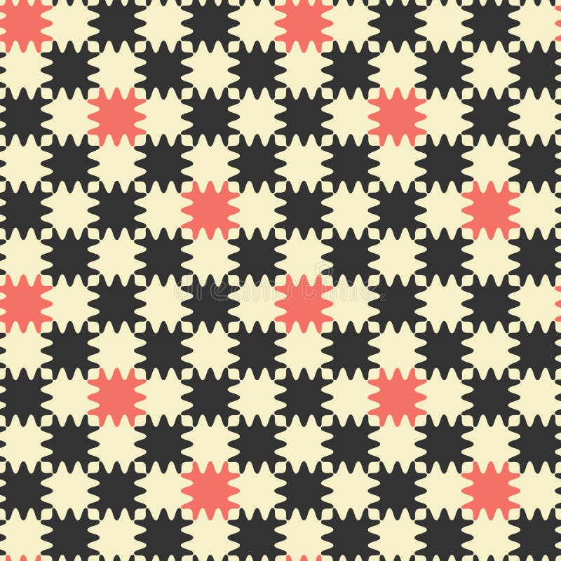 Checkered Geometric Grid Seamless Pattern. Monochrome Background, Black ...