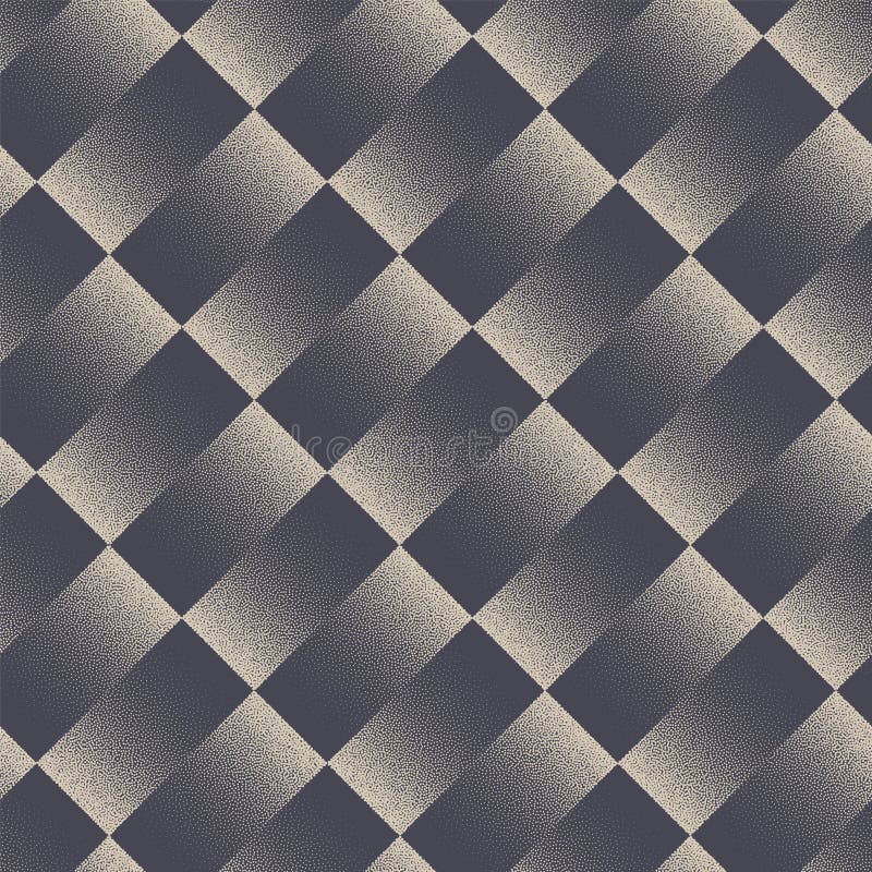 Checkered Geometric Tile Structure Seamless Pattern Vector Stippled ...