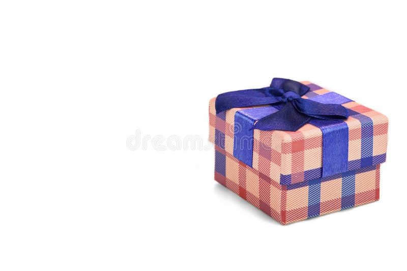 Checkered Gift Box with Tartan Pattern Isolated on White Backgr Stock ...